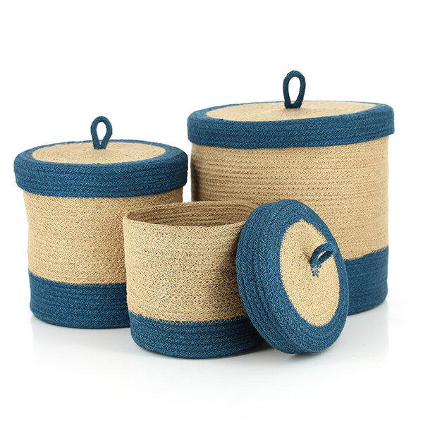 GLOBO Fair Trade - Korb BEAUTE INDIGO, Jute | Avocadostore