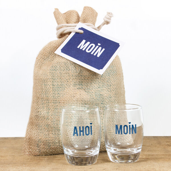 Bow & Hummingbird - Shotgläser im Geschenksäckchen Ahoi & Moin ...
