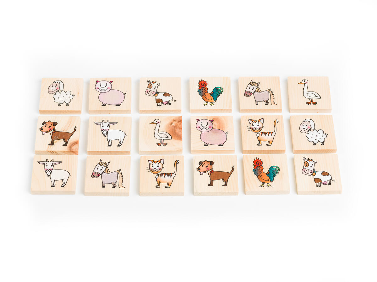 SPIELZ - Spiel mit Holz - Zirben-Memo Tiere vom Bauernhof | Avocadostore