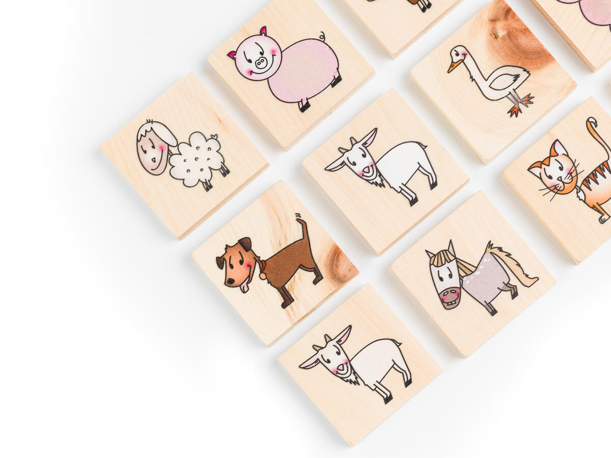 SPIELZ - Spiel mit Holz - Zirben-Memo Tiere vom Bauernhof | Avocadostore