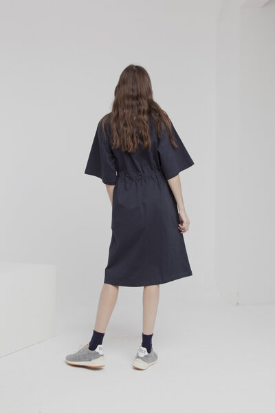 thinking mu - Kleid - Total Eclipse Kyoto Dress - Blau | Avocadostore