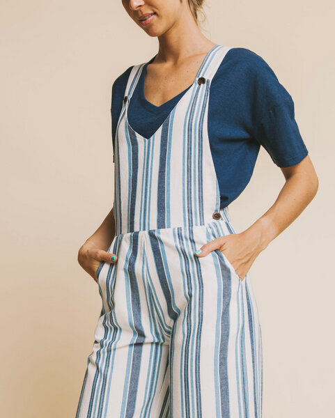 thinking mu - Jumpsuit - Blue Stripes Kasai | Avocadostore