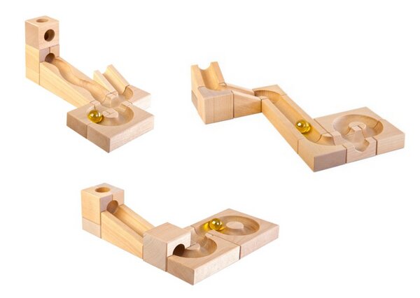 Varis Toys - Varis Toys Kugelbahn aus Holz - großes Erweiterungs-Set (I ...