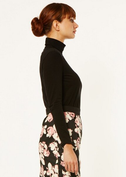 People Tree - SIMPLE ROLLNECK TOP BLACK | Avocadostore