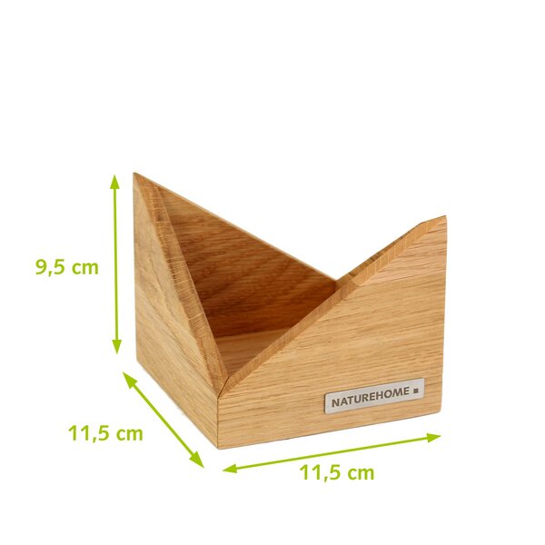 NATUREHOME - Zettelkasten Zettelbox 11,5x11,5 cm Eichen-Holz natur ...