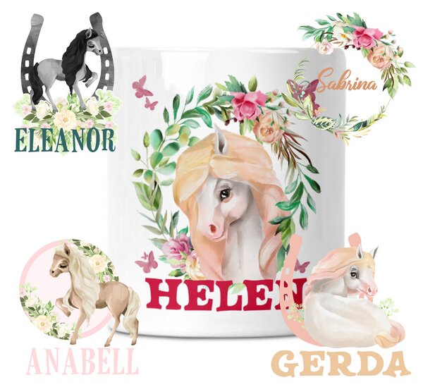 wolga-kreativ - Spardose mit Pferde Motive für Kinder mit Namen ...