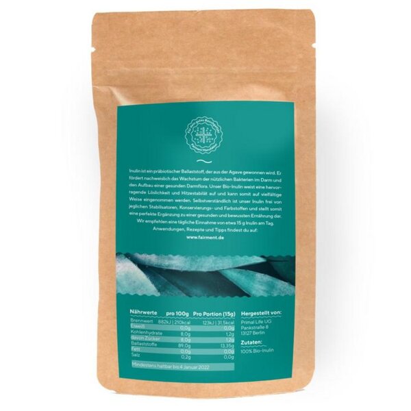 Fairment - Bio Inulin - präbiotischer Ballaststoff (400 g) | Avocadostore