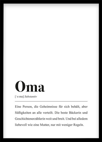 aemmi - Oma Poster DIN A4: Oma Definition | Avocadostore