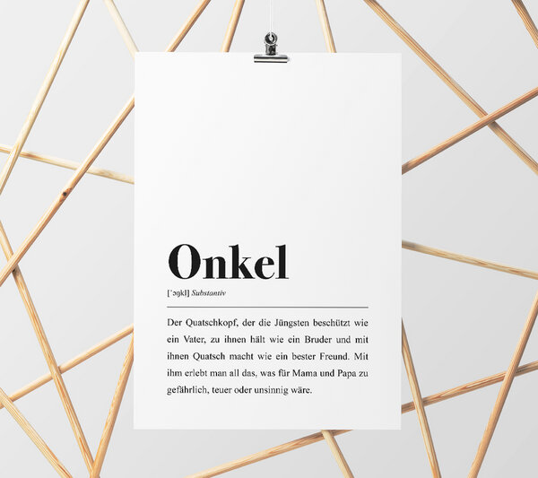 aemmi - Onkel Poster DIN A4: Onkel Definition | Avocadostore