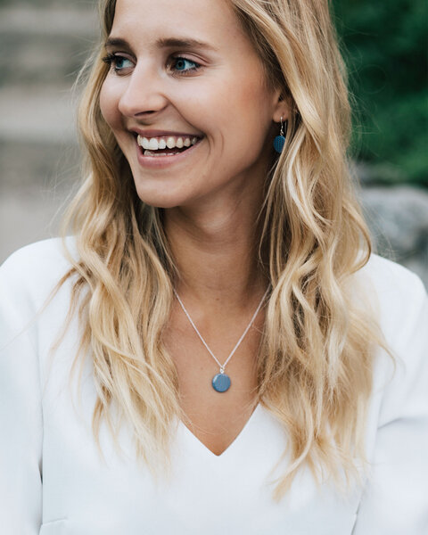 lille mus - Halskette mit Porzellananhänger 'Bäumchen' Porzellanschmuck ...