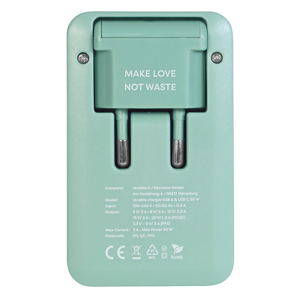 recable - Dual Port Charger, USB-A und USB-C für Handy, Tablet & 30 ...