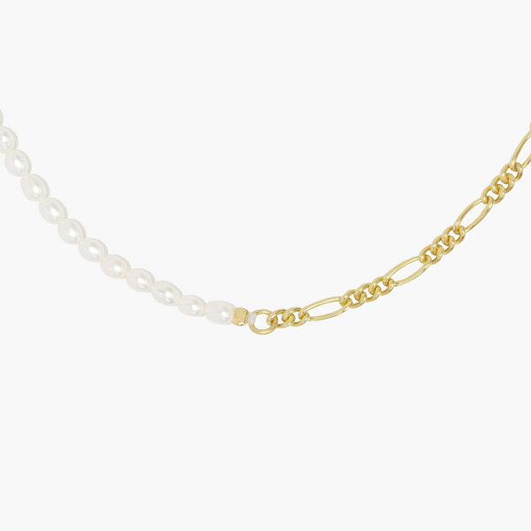 Paeoni Colors - Halb Perlenkette halb Gliederkette aus Süßwasserperlen ...