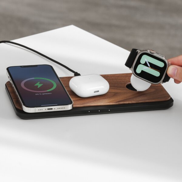 Woodcessories - MultiBase Pro Ladestation - 3-in-1 MagSafe und Apple ...