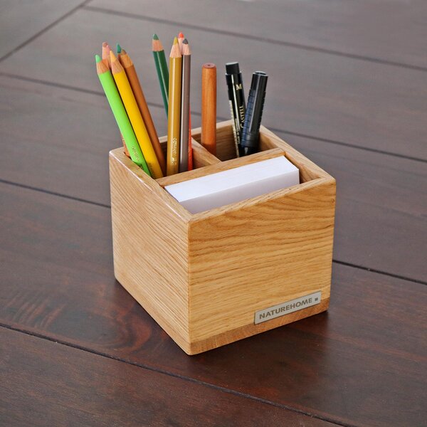 NATUREHOME - Office Stiftebox Stifteköcher CLASSIC Eichen-Holz von ...